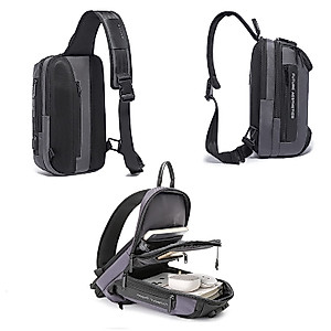 The Clownfish Unisex Waterproof Anti -Thief Password Zipper Lock Crossbody Bag With Usb Charging Chest Bag Shoulder Bag Sling Bag, Grey