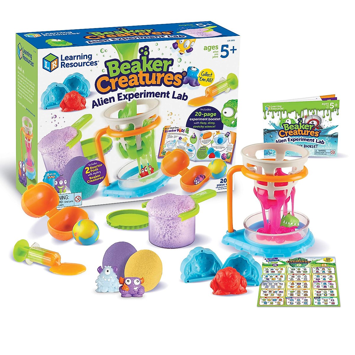 Learning Resources Beaker Creatures Alien Experiment Lab, 18 Piece Set, Ages 5+,Science Exploration, Science Kit for Kids, Fun Science Experiments for Kids