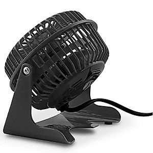 Air Monster 4 Inch Personal Desk Fan Quiet, Personal Fan, Table Fan, Tabletop Fan, Plug in Fan with 1 Speed Setting, Adjustable Tilt, ETL, Black