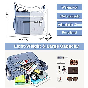 BASICPOWER Crossbody Bag Purse for Women, Multiple Pockets Lightweight Waterproof Shoulder Bags Travel Tote Handbag