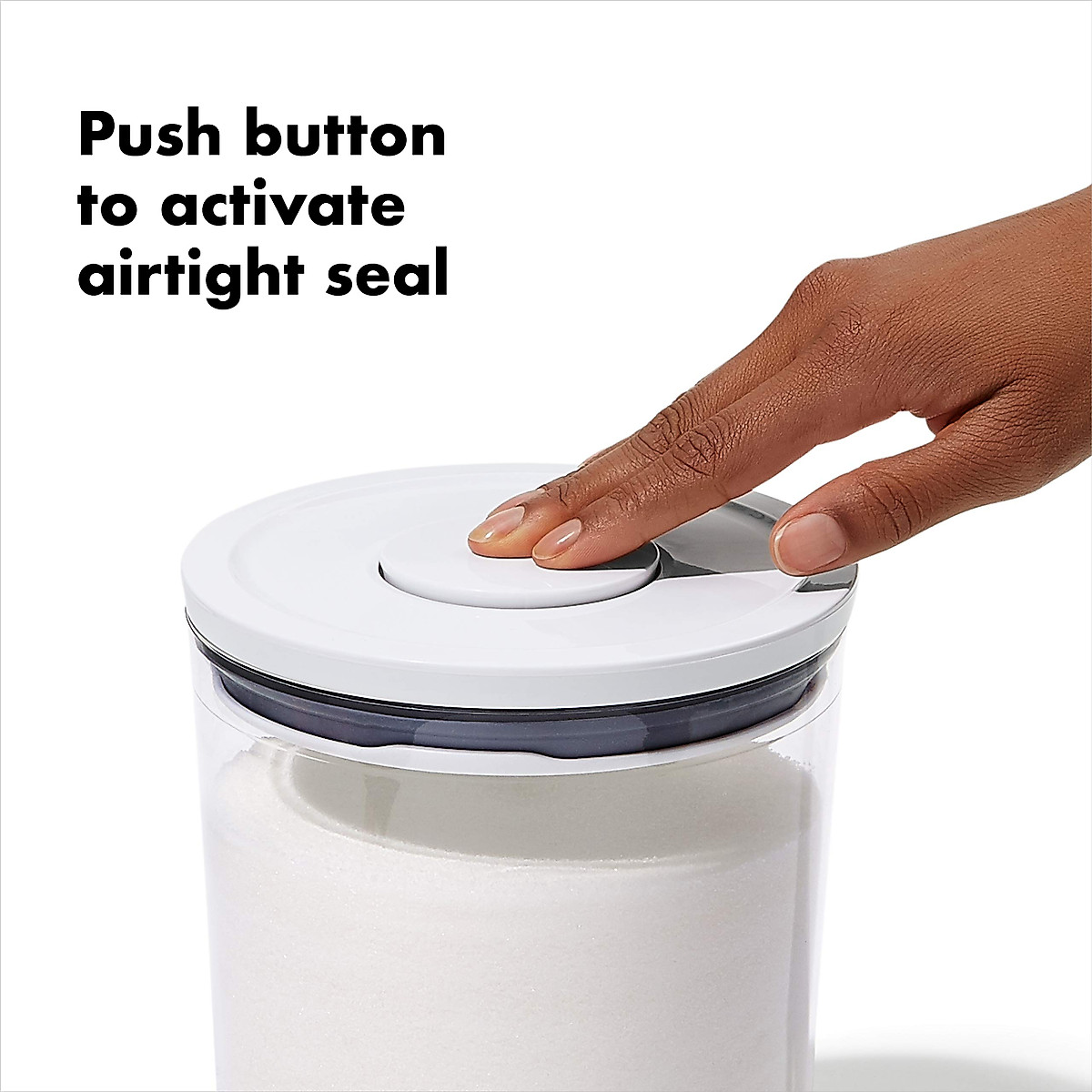 OXO Good Grips 3-Piece Mini Round POP Canister, Set 3X 0.6L, Transparent, 600 Millilitre