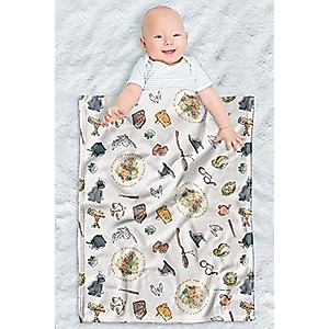 Harry Potter Fleece Baby Blanket, 30"x40" Whimsical Icons, Unisex for Girls & Boys, Infants/Toddlers