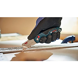 Bosch H11-14100-1 2-Piece Utility Knife Set | Folding and Snap-Off Knives with Robust Design, Integrated Blade Storage, and Belt Clip - Includes 4 Blades