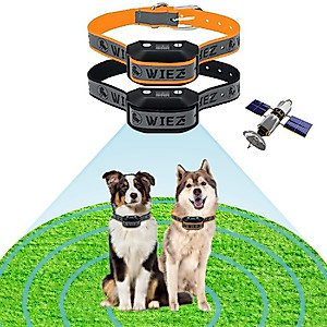GPS Wireless Dog Fence, Electric Dog Collar Fence, Range 65-3281ft, Adjustable Warning Strength, Rechargeable, Pet Containment System, Harmless and Suitable for All Dogs(2023 New Model for 2 Dogs !)