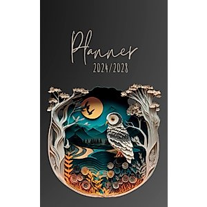 2024-2028 pocket calendar: 12 Months Agenda Planner (January 2024 through December2028 )| With To Do List Organizer, Password log , Contact list and Notes | owl
