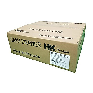 HK SYSTEMS 13" Heavy Duty Black "Push" Open Cash Drawer, 4B5C with Under Counter Mounting Metal bracket