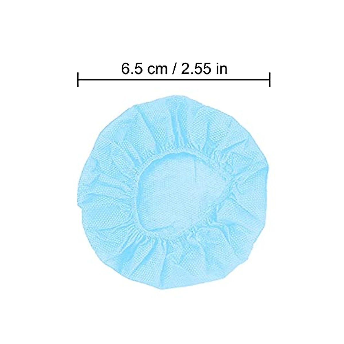 Tvoip 100Pcs Blue Non-Woven Sanitary Headphone Ear Cover, Disposable Super Stretch Covers Washable, for Most On Ear Headphones Earpads (6.5 cm/ 2.6 Inch)