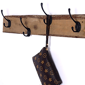 Dseap Coat Hooks Wall Mounted, Pack of 10, Metal Hooks for Hanging, Black