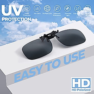 MVICRDU Clip on Sunglasses over Prescription Glasses for Men & Women Flip up Sunglasses Polarized UV Protection Lens CG3