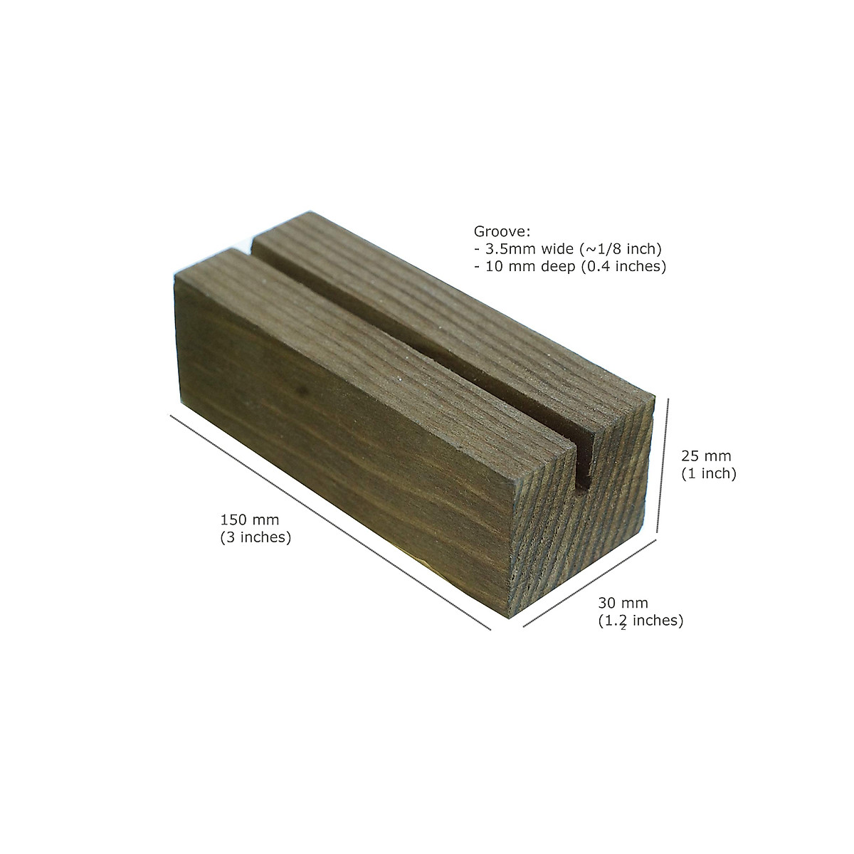 Cedar and Ink Set of 5 Wood Place Card Holders for Table Numbers 1-20, Acrylic Sign Holder or Paper Table Numbers - Rustic Wooden Place Card - Wedding Sign Holder for Reception (Walnut Stain)