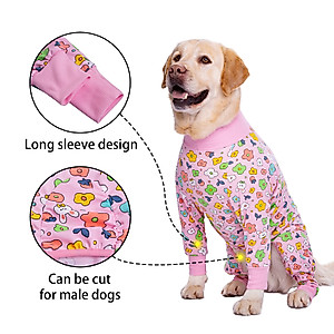 Axcimond Dog Surgery Recovery Suit Dog Onesies for Large Dogs Spayed Dog Recovery Suit Dog Cone Alternative After Surgery Abdominal Wounds Protector Dog Bodysuit for Medium Large Dogs Pajamas