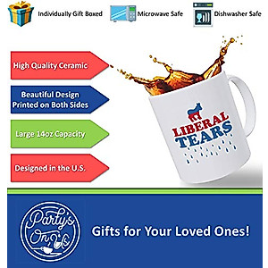 Father's Day Gift Mugs for Dad – “Lib Tears” Funny 14 oz Ceramic Novelty Coffee Mug | Christmas Stocking Stuffer or Birthday Gift for Dad from Son or Daughter | Husband Gifts from Wife | Gift Boxed