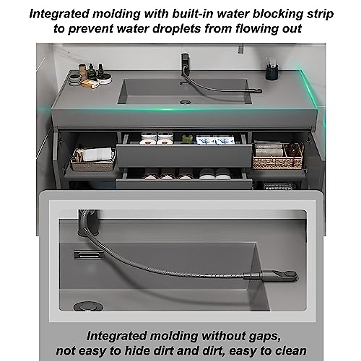 Small Bathroom Vanity,Bathroom Vanity with Sink Vanity Cabinet,Modern Undermount Small Single Bathroom Cabinet Set,Small Bathroom Vanity Wall Mounted,with Ceramic Sink ( Color : Wall cabinet , Size :