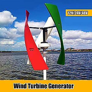 SZYARA Vertical Wind Turbine, 8000W Permanent Maglev Wind Generator with 12V 24V 48V 220V MPPT Controller Low Noise for Garden & Home,24v