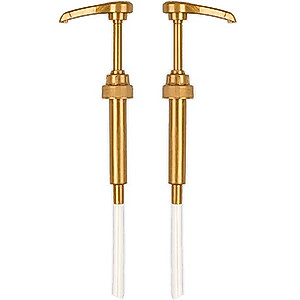 Gold Coffee Syrup Pump for 750ml Bottles (Pack of 2) | Fits Torani, (Monin 1 Liter Plastic Bottles Only), DaVinci, Jordan's Skinny, and Upouria