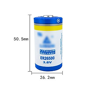 Hoorae (10-Pack) 3.6V 9000mAh ER26500 Non-Rechargeable Cell C Type Li-Battery Without Plug for LISUN ER26500 3.6V