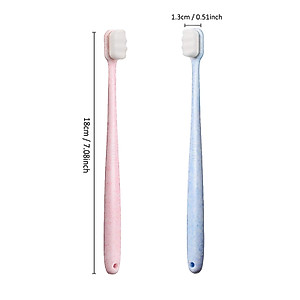 4 Pieces Extra Soft Micro-Nano Manual Toothbrush with 20,000 Bristles for Fragile Gums Adults Kids Children (Pink, Blue, Green, Beige)