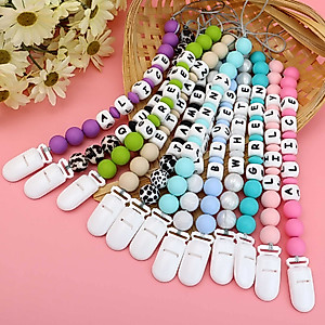 Personalized Stroller Clip with Name, Custom Stroller (Oatmeal)