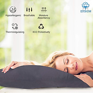 Cotton Star Travel Pillowcase 12x16 Set of 2 Toddler Pillowcase Zipper Closure 600 Thread Count 100% Organic Cotton Pack of 2 Toddler Travel Mini Pillow Case Silver Solid