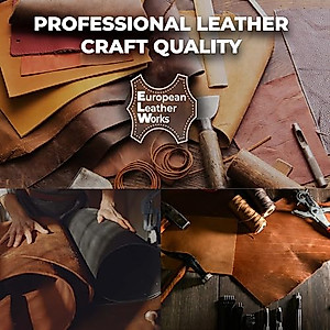 ELW 2-10 oz (.8-4mm) Thickness, 2 LB Vegetable Tanned Leather Scraps, Mixed Weight, Cowhide Remnants Full Grain Leather for Tooling, Holsters, Knife Sheath, Carving, Embossing, Stamping
