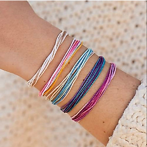 Pura Vida Bracelets Pack Spring Daze Friendship Bracelet Pack - Set of 5 Stackable Bracelets for Women, Cute Bracelets for Teen Girls, Beach Bracelet & Accessories for Teens - 5 String Bracelets