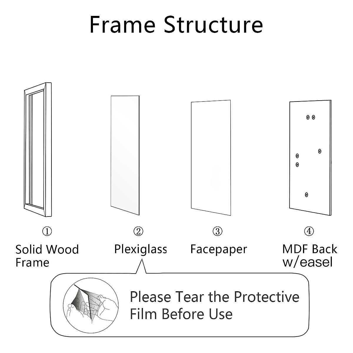 Veelot A3 Picture Frame Black Solid Wood Photo Frame Set of 3 with HD Plexiglass for Wall Collage Gallery Certificate Document Wall Mounting Display Home Decor(11.7X16.5)