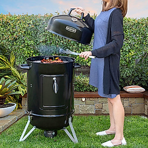 Barton Vertical 18" Charcoal Smoker with Temperature Gauge BBQ Smoker Grill for Outdoor Cooking Grilling