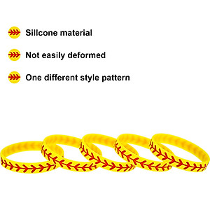 JOVITEC 48 Packs Softball Bracelet Softball Wristband Silicone Bracelet Softball Gift for Softball Player and Softball Teams