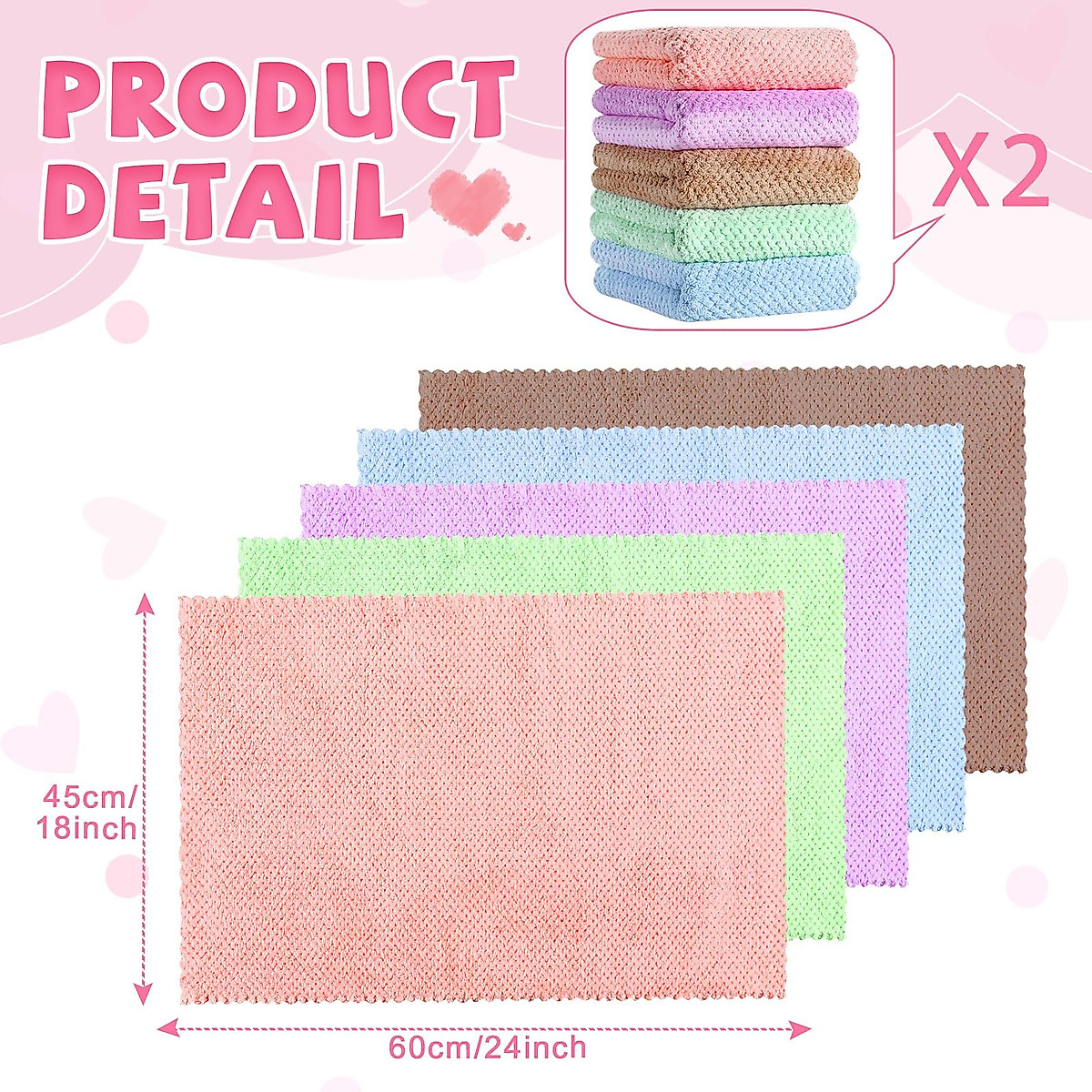 Reginary 10 Pcs Guinea Pigs Blankets Hamster Fleece Cage Liners Coral Fleece Quick Dry Soft Blankets Bedding Guinea Pig Accessories for Cat(18 x 24 Inch,Colorful)