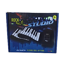 Rock And Roll It - Studio Piano. Roll Up Flexible USB MIDI Piano Keyboard for Kids & Adults. 61 Keys Portable Controller Keyboard. Foldable Silicone Piano Pad with Built-in Speaker