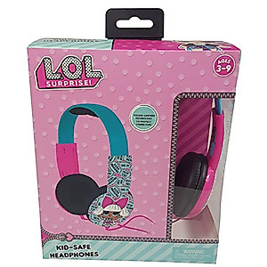 L.O.L. Surprise! Kids Safe Over The Ear Headphones HP2-03136 | Kids Headphones, Volume Limiter for Developing Ears, 3.5MM Stereo Jack, white/black Recommended for Ages 3-9, by Sakar