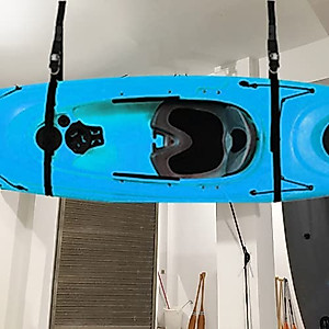 Docooler Kayak Wall Storage Strap Rack Boat Hanger Boat Keeper Garage Hanger Canoes Wall Rack Holders for Skiing Board, Ladder, Canoes