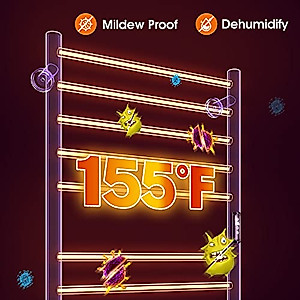 Paraheeter Wall Mounted Towel Warmer Rack for Bathrooms, Electric Heated Towel Rack Heater, 10-Bars Stainless Steel Black.