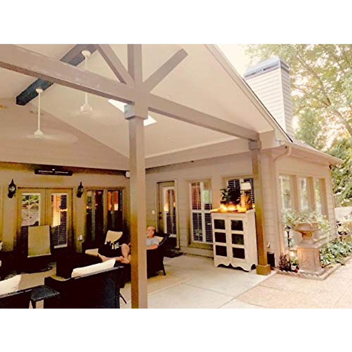 Sunwave 3000 Watt Infrared Patio Heater Tungsten Ultra Quartz Low Glare with Remote control and 3 power levels, 11,028 BTU Max output By Muskoka Lifestyle Products USA (Black)