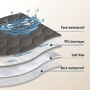 gogobunny 100% Double-Sided Waterproof Dog Bed Cover Pet Blanket Sofa Couch Furniture Protector for Kids Children Dog Cat, Reversible (52x82 Inch (Pack of 1), Dark Grey/Light Grey)