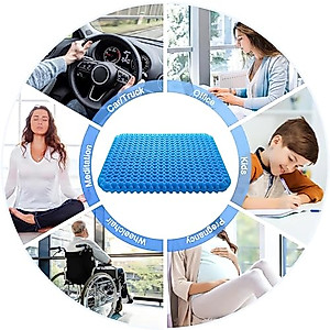 Gel Pressure Relief Cushion - 2024 New Cooling Gel Seat Cushion for Long Sitting, Gel Cushions Seat Pad for Office Chair Car Driver, Ergonomic Supportive Seat Cushion for Stadium (A 8.7*6.7*0.8 in)