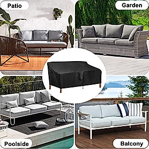 OutdoorLines Outdoor Waterproof Patio 3-Seater Couch Cover - UV Resistant Patio Sofa Furniture Covers Weatherproof Heavy Duty Glider Covers for Outdoor Furniture, 76Wx32.5Dx33H Inches, Black