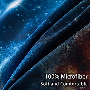 Litanika 3D Galaxy Comforter Twin(66x90lnch), 2 Pieces(1 Galaxy Comforter, 1 Pillowcase), Universe Outer Space Comforter, Microfiber Bedding Set for Boy Girl Kid Teen