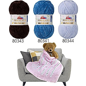 1 Pack/Skein Himalaya Dolphin Baby, Each Skein 100 Gr/3,5 oz, 120 mt/ 132 yd, Super Bulky Yarn, Blanket Yarn, Velvet Yarn, Knitting Yarn, Amigurumi Yarn, Baby Yarn 80311