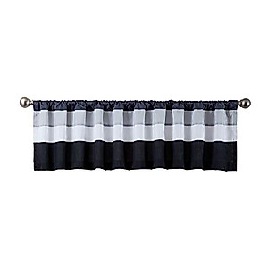 Lush Decor Triangle Home Fashions 19341 Iman Valance, White/Black, 18 x 84-inch