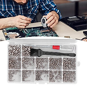 ComputerScrews Kit, Tight Even Threads ComputerScrew 600Pcs Flathead Standard Metric Replacement with ScrewdriverBrush for Laptop