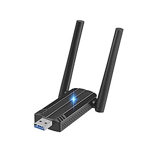 Wireless USB WiFi 6 Adapter for PC - 802.11ax USB Adapter AX1800 PC WiFi Adapter for Desktop Laptop Dual Band Wireless Adapter WiFi Dongle for Windows 7/10/11 Wireless Network Adapter for PC Computer