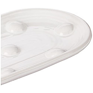 Mud Pie Dotted Dip and Tray Set, Size 5" x 14" 2" x 4 1/4" Dia | Spreader 6 1/2", White