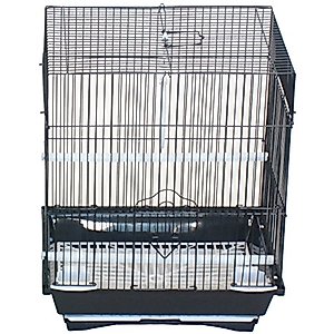 YML 1324 Flat Top Medium Parakeet Cage, Black