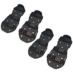 Osaava 48034 Gunite Spiked Shoes For Epoxy Floor Coating Installation With 3/4”Short Spikes Perfect For Applying Epoxy Garage Floors Overlays, Full ASSEMBLED, Black Color (2 Pair)