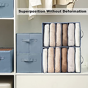 PYRMONT Drawer Organizers for Clothing, Wardrobe Clothes Organizer for jeans with Large Grid,Clothes Organizer for Folded Clothes,Clothes Drawer Organizer for Jeans Pants (2PACK, 7Grid)