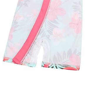 HUAANIUE Baby/Toddler Girl Swimsuit Rashguard Long Sleeve One-Piece Swimwear Cyan 6-12 Months