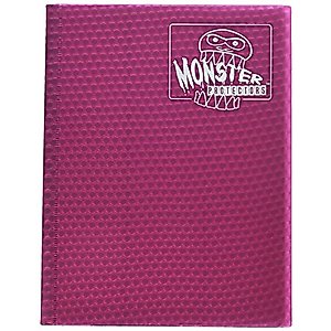 Monster 9 Pocket Trading Card Album- 20 Side Loading, Theft Deterrent, Padded Pages that Hold up to 360 cards - compatible with Yugioh, MTG, Magic The Gathering, Pokémon & Sport Cards - Holofoil Pink