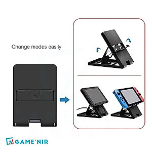 GAME'NIR Cooling Stander for Nintendo Switch, iPhone, Samsung, Cell Phone, Switch Holder, 5 Angle Adjustable, Portable Foldable Compact for Switch, Non-Slip Bracket