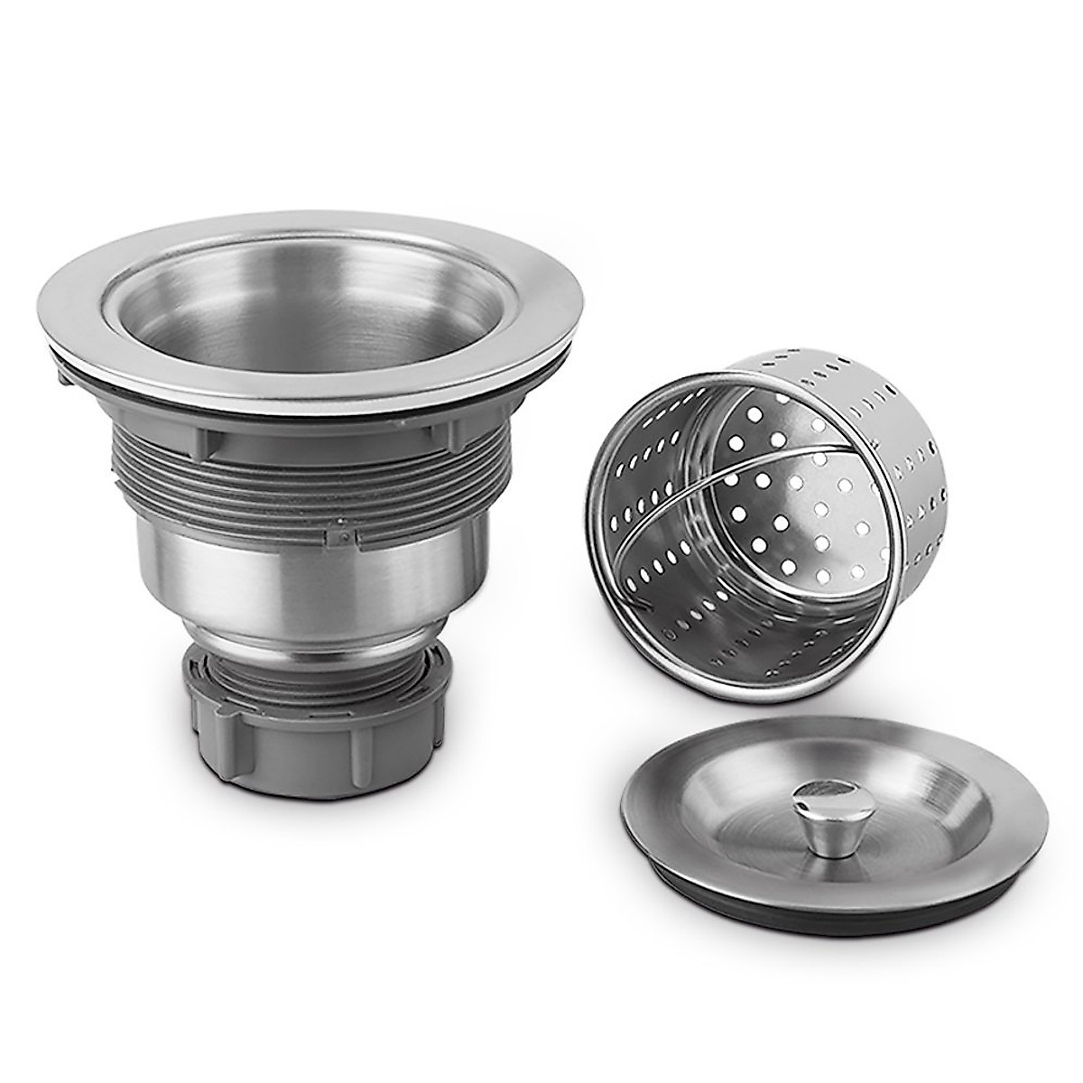 Serene Valley 3-1/2-inch Kitchen Sink Strainer Assembly, 304 Premium Stainless Steel Construction with Removable Deep Waste Basket and Sealing Lid
